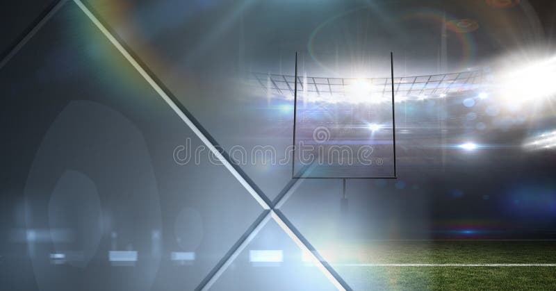 Sports Stadium Lights Transition Effect with Geometric Shapes Stock ...