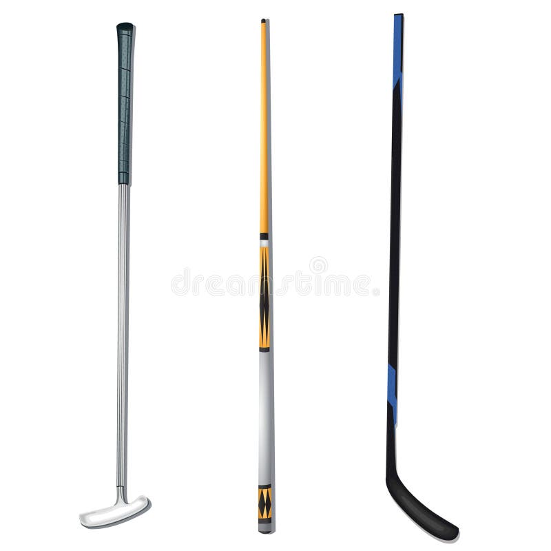A Sports Sticks Illustration. Stock Illustration - Illustration of game ...