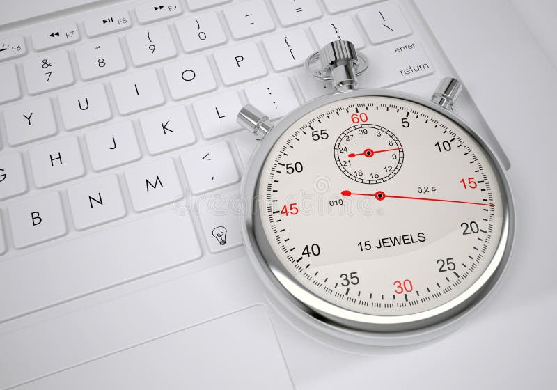Sports Stopwatch Lying on a Computer Keyboard Stock Photo - Image of ...