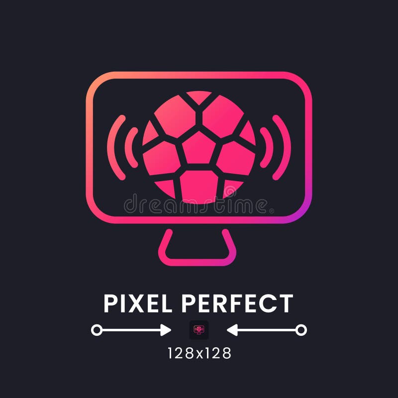 Sports Streaming Pink Solid Gradient Desktop Icon on Black Stock Vector ...