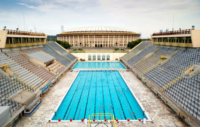 Sports Swimming Pool in Moscow Stock Image - Image of horizontal, lines ...