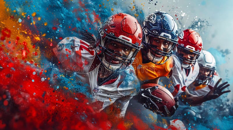 A Sports Team Collage with Action Shots and Team Logos Stock Photo ...