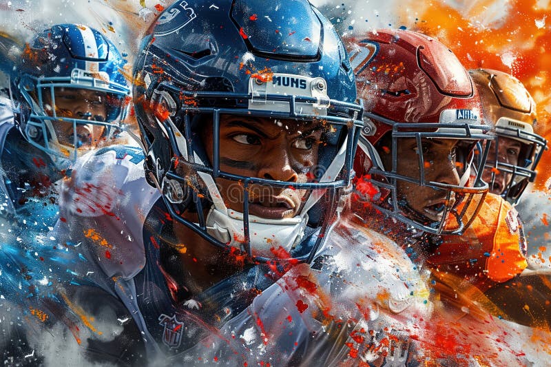 A Sports Team Collage with Action Shots and Team Logos Stock Photo ...