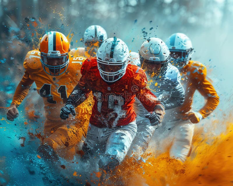 A Sports Team Collage with Action Shots and Team Logos Stock Photo ...