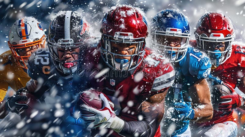 A Sports Team Collage with Action Shots and Team Logos Stock Photo ...