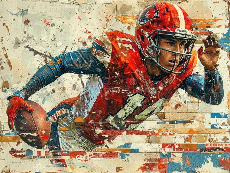 A Sports Team Collage with Action Shots and Team Logos Stock Image ...