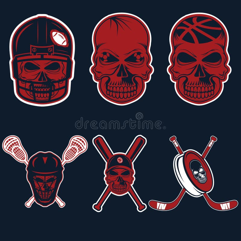 Sports Team Labels with Skull Stock Vector - Illustration of logo, icon ...