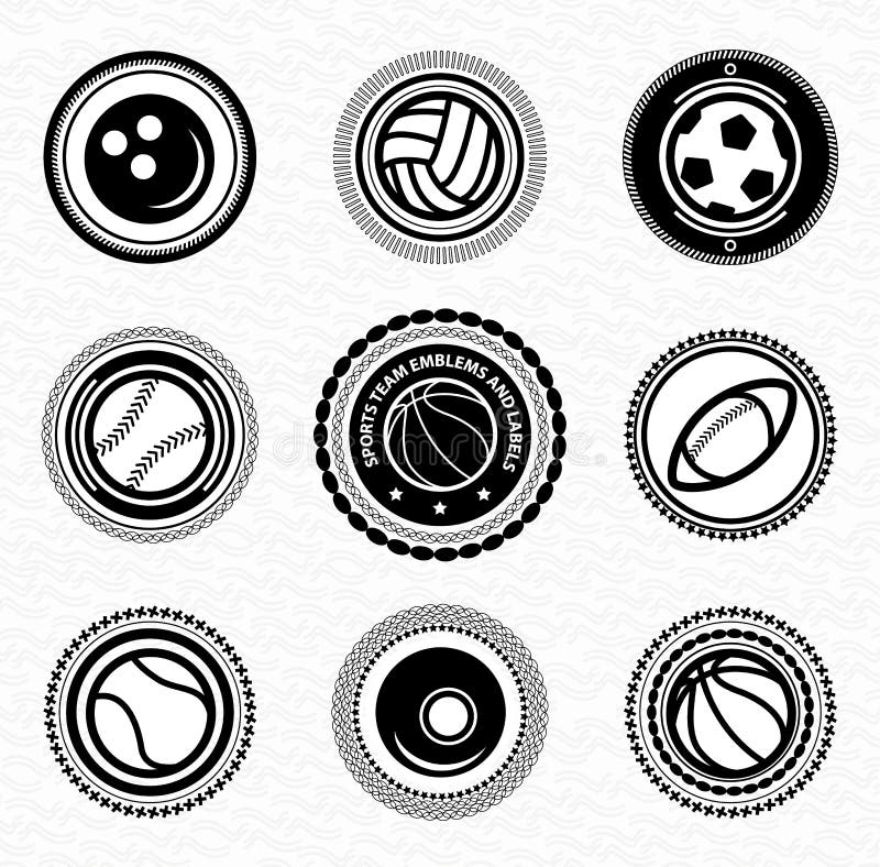 Sports Team Vitage Retro Badges and Labels Stock Vector - Illustration ...