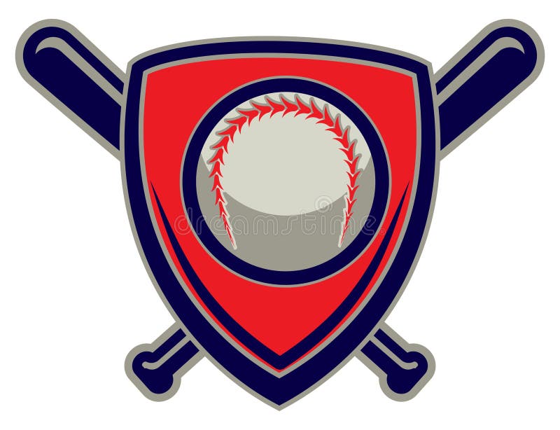 Sports Template with Baseball Bats and Shield for Text Placement Stock ...