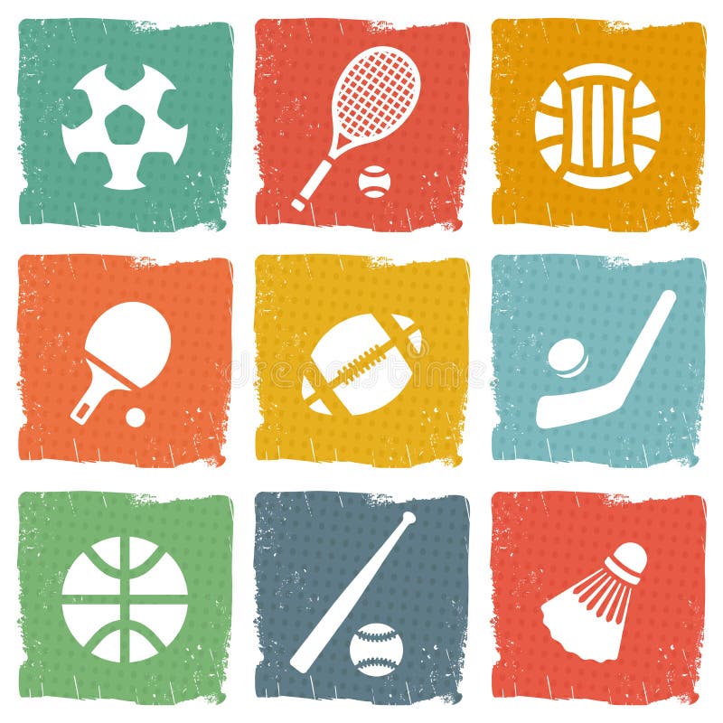 Sports theme icon set stock vector. Illustration of sport - 33801118
