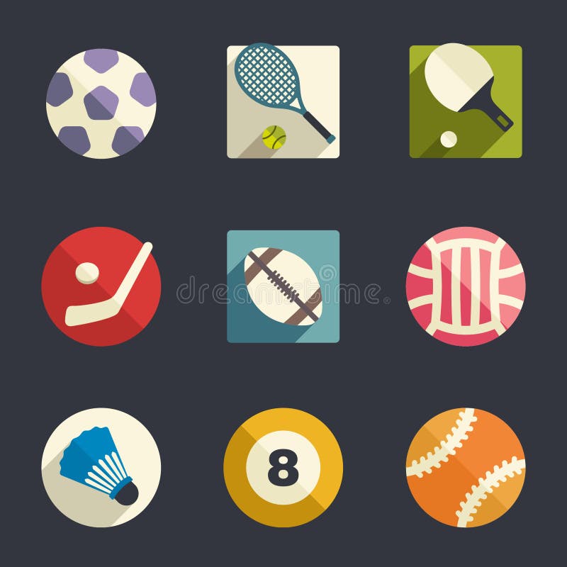 Sports theme icon set stock vector. Illustration of sport - 33801118