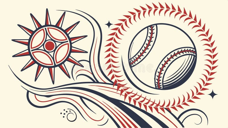 Sports Themed Collage with Baseball, Ribbon, and Design Elements Vector ...