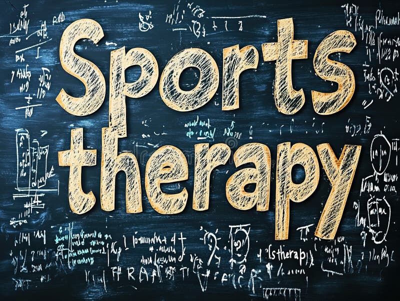 Sports Therapy Text Written on a Blackboard Stock Image - Image of ...