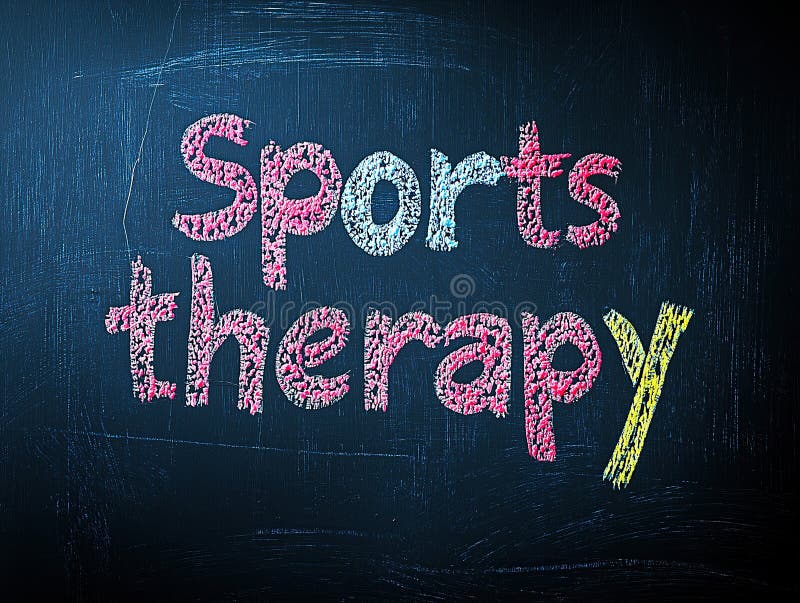Sports Therapy Text Written on a Blackboard Stock Image - Image of ...