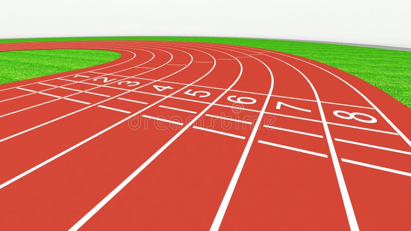 Sports Track and Runway Red Competition in Sports Competition, Curve ...