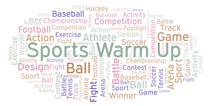 Sports Warm Up word cloud. stock illustration. Illustration of design ...