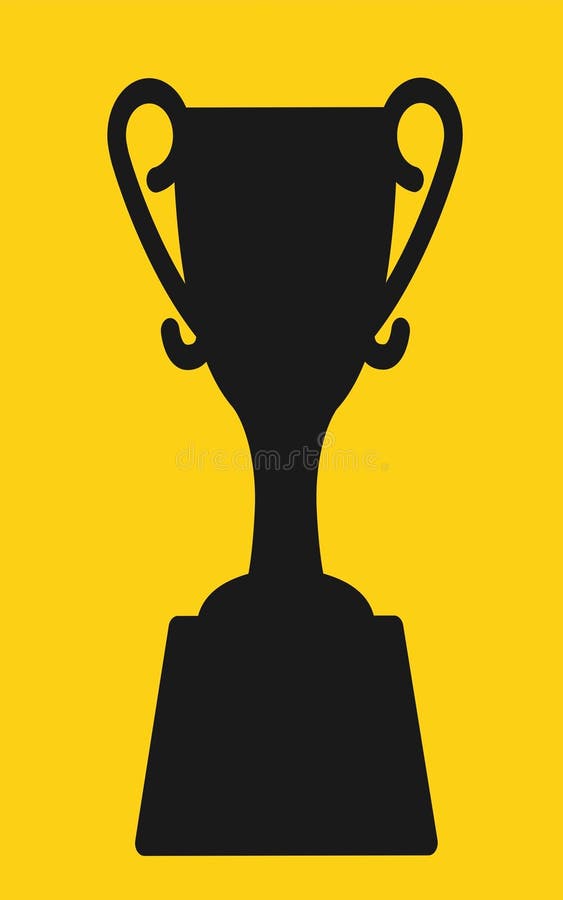 A Sports Winning Prize Trophy Silhouette Against a Yellow Backdrop ...