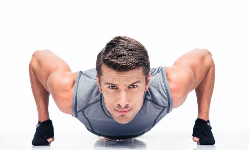 Sports Young Man Doing Push Ups Stock Photo - Image of male, caucasian ...