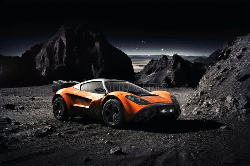A Sportscar Driving on the Moon Created with Generative AI Technology ...