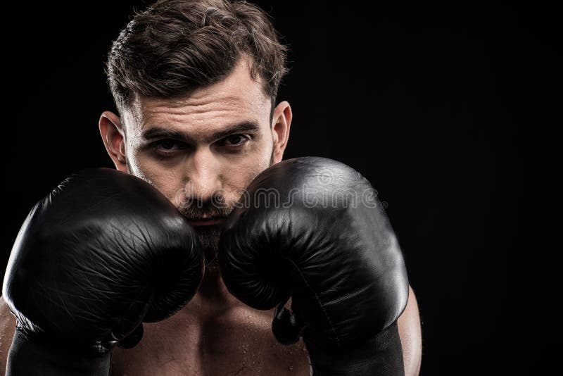 Sportsman in boxing gloves stock photo. Image of activity - 90344162