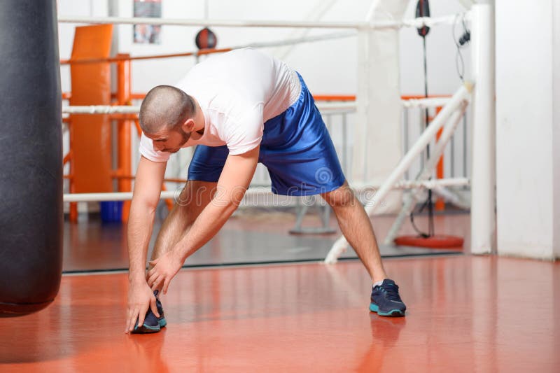 Sportsman in a boxing gym stock image. Image of fitness - 52632035
