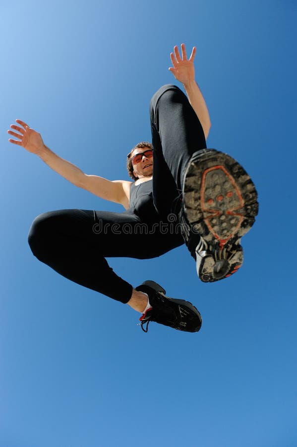 Sportsman jumping stock image. Image of flying, lucky - 10801339