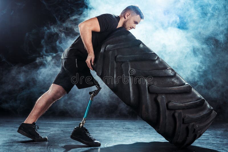 Side View of Strong Paralympic Sportsman Stock Image - Image of tire ...