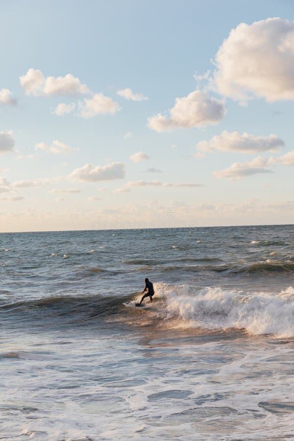 Sportsman Riding the Waves on Surfboard Stock Image - Image of rider ...