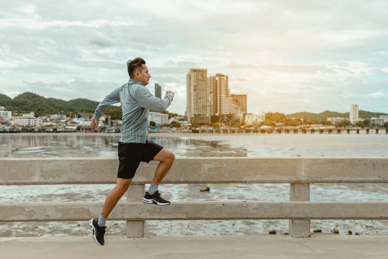 Sportsman is Running on City Background. Exercise, Workout, Training ...