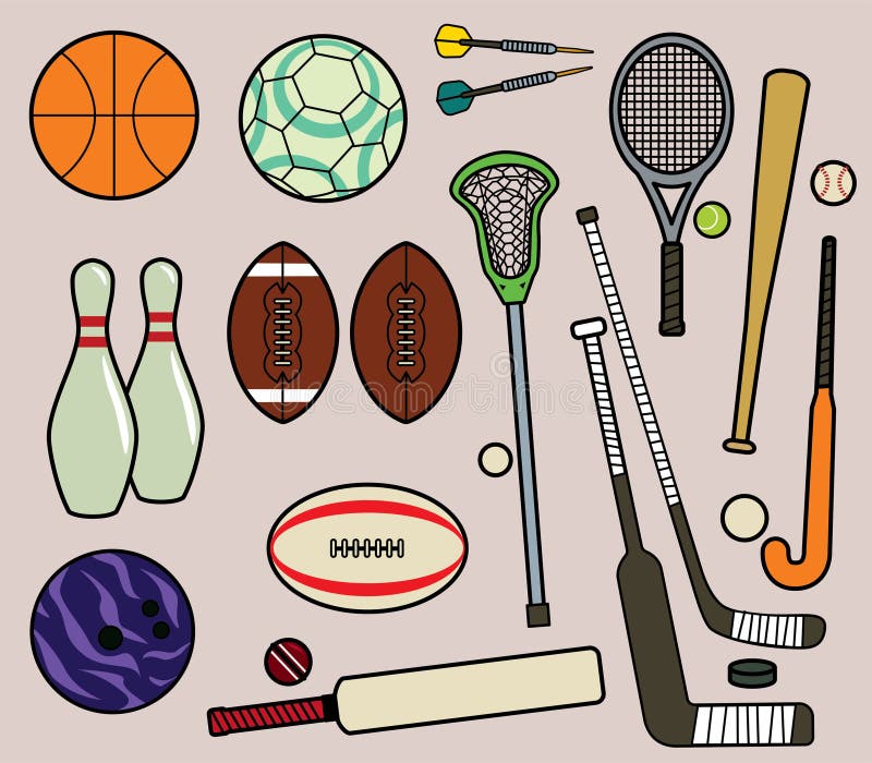 Sports Objects stock vector. Illustration of bowling - 370812516