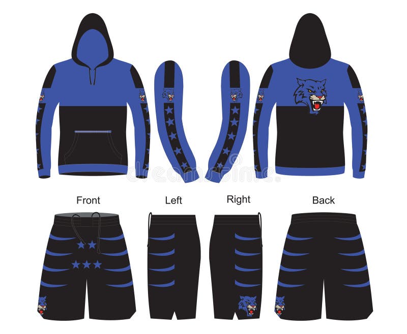 Sportswear Hoodie Design Template. Set of Sportswear Stock Vector ...