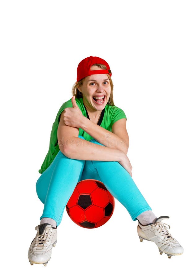 Sportswoman with balkl stock photo. Image of cute, lifestyle - 77260874