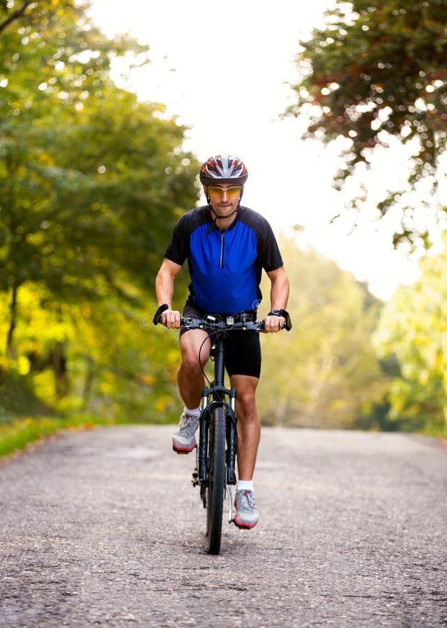 Sporty Active Man Ride Bike Stock Image - Image of competition, health ...