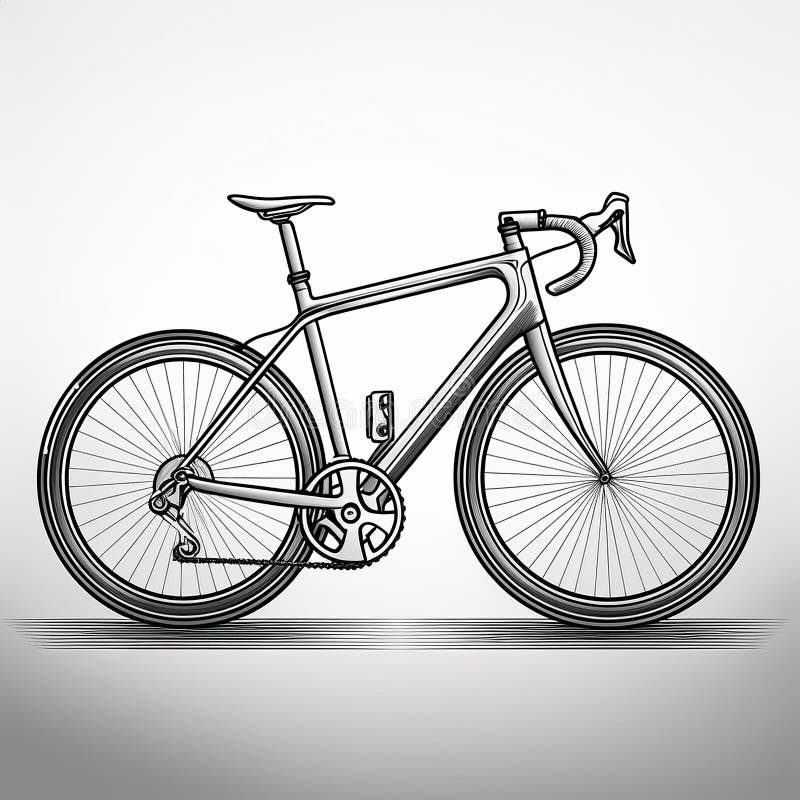 Sporty Bike Drawing with Thin Line Design Stock Illustration ...