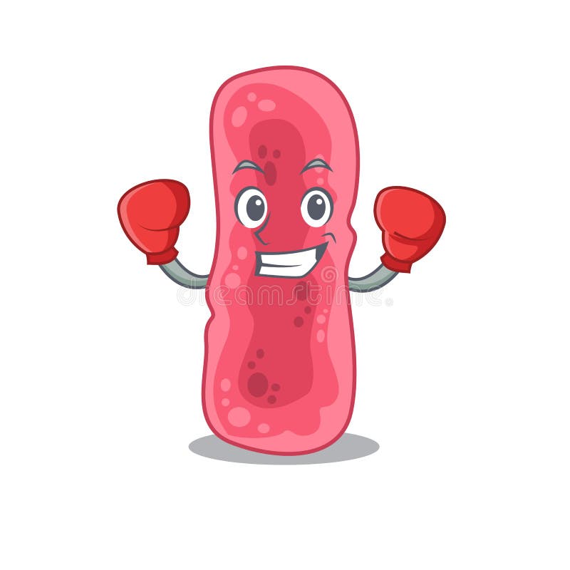A Sporty Boxing Athlete Mascot Design Of Shigella Sonnei With Red