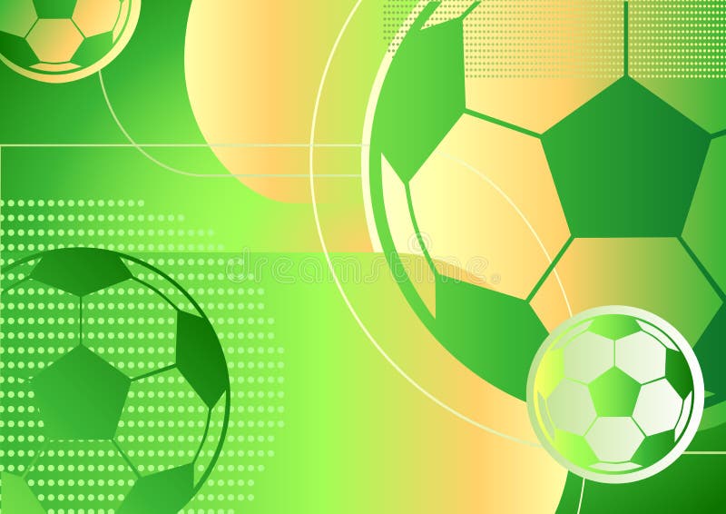 Sporty Bright Background with Soccer Balls and Gradient Colors. Vector ...