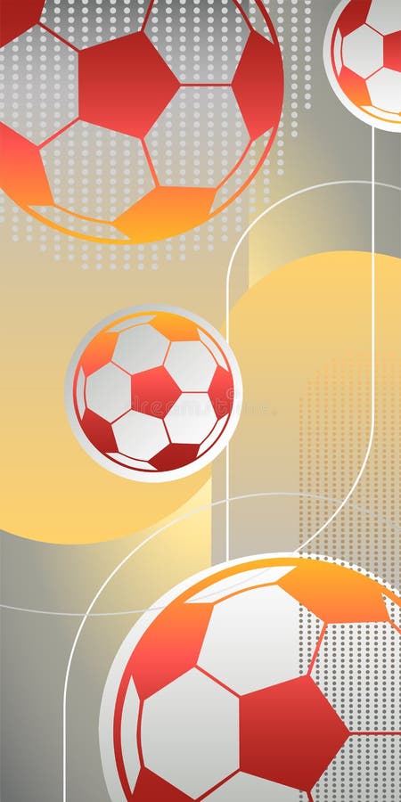 Sporty Bright Background with Soccer Balls and Gradient Colors. Vector ...