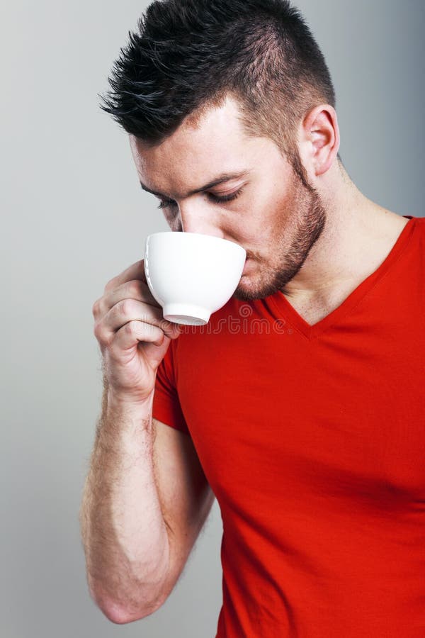 Sporty guy drinking coffee stock image. Image of espresso - 50063361