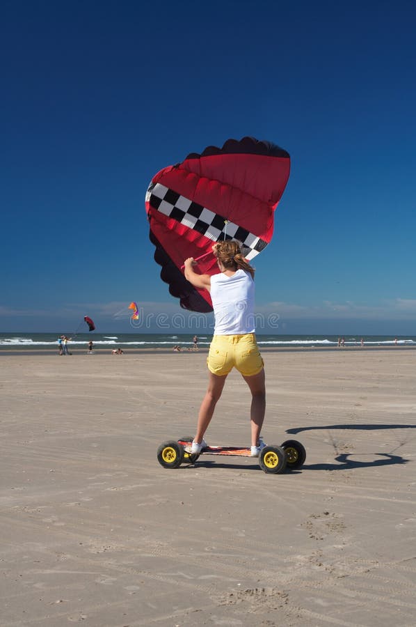 Kite girl stock image. Image of power, exhilaration, kiteboard - 9142199