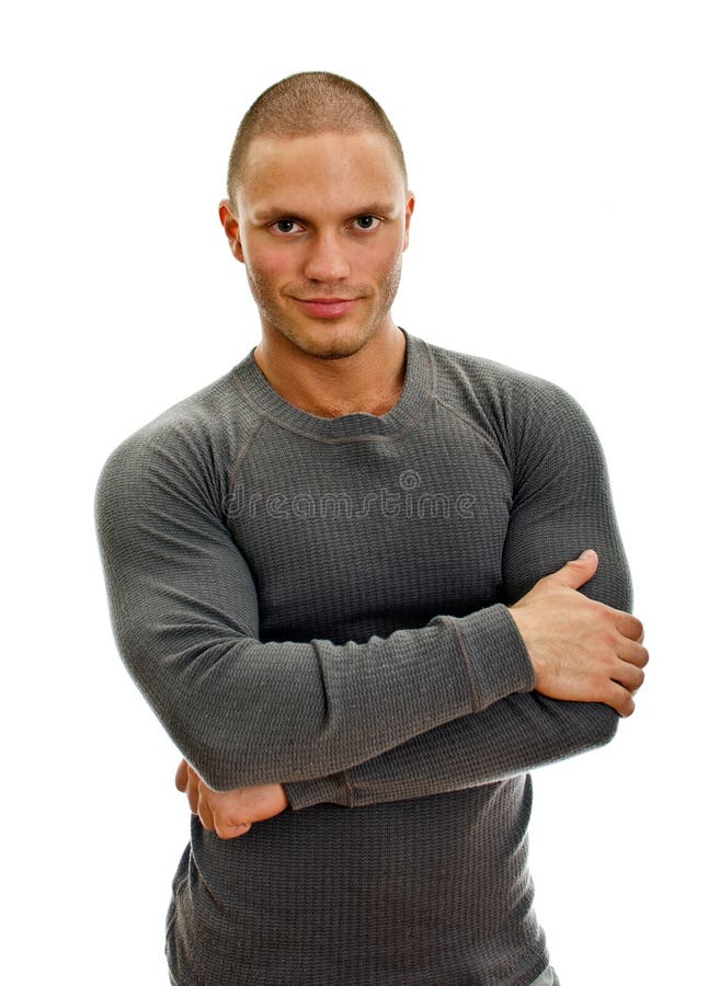 Sporty Male with Arms Folded. Stock Photo - Image of person, model ...