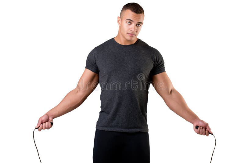 Sporty Man with Jumping Rope Stock Image - Image of body, male: 80869133