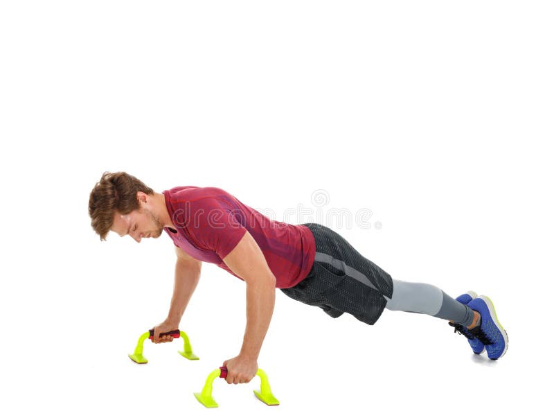 Sporty man pushing down. stock photo. Image of determination - 110091700