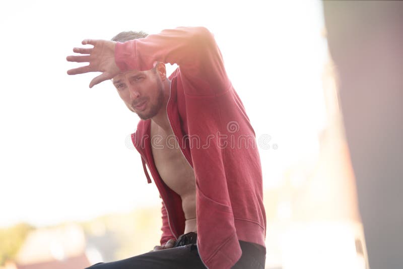 Sporty Man Sweating, To Hot Stock Image - Image of people, cooling ...