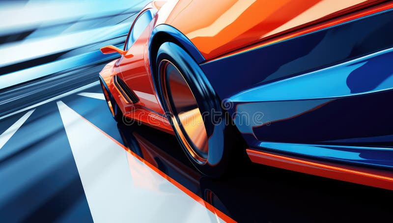 Sporty Modern Car in Motion Stock Illustration - Illustration of ...