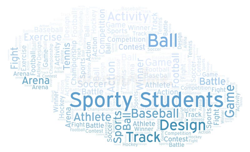 Sporty Students Word Cloud. Stock Illustration - Illustration of game ...