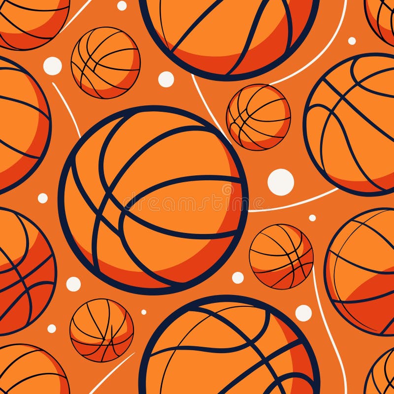 Sporty-Themed Seamless Basketball Patterns for Dynamic Backgrounds. Ai ...