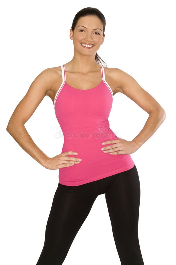 Sporty Woman Showing Her Biceps Stock Image - Image of isolated ...