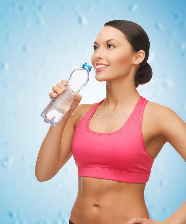Sporty Woman Drinking Water From Bottle Stock Image Image Of Drink