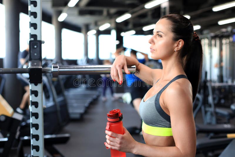 Sporty Woman Resting, Having Break after Doing Exercise Stock Photo ...
