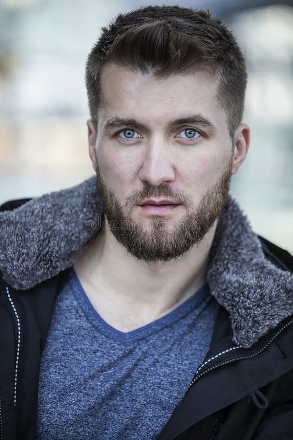 Sporty Young Man with Beard Stock Image - Image of camera, eyes: 54554791